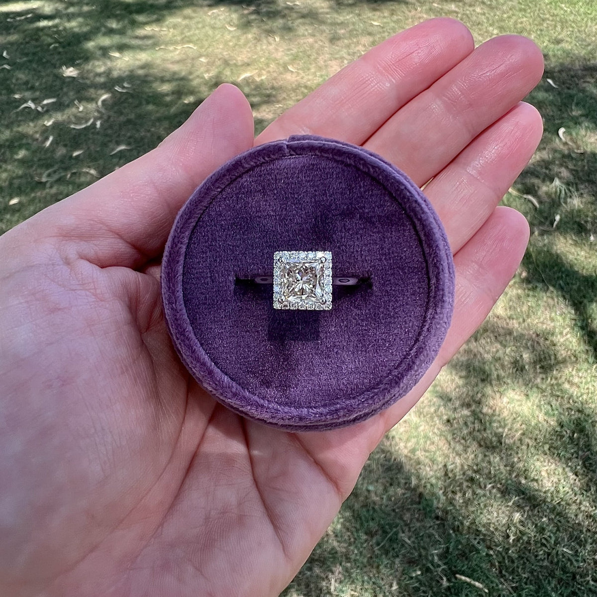 Brown Princess Cut Diamond Ring with Halo – Louis XV Jewelers