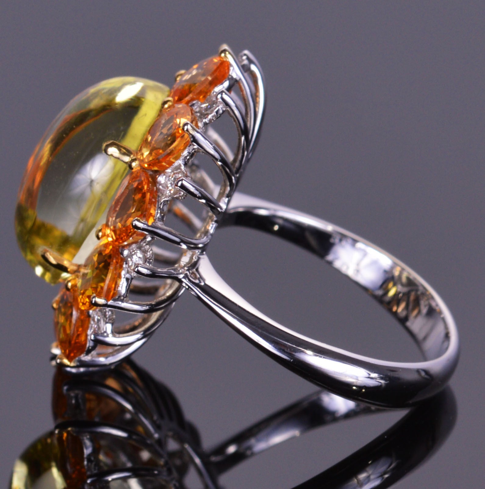 Sapphire Quartz and Diamond Sun Burst Ring – Louis XV Jewelers