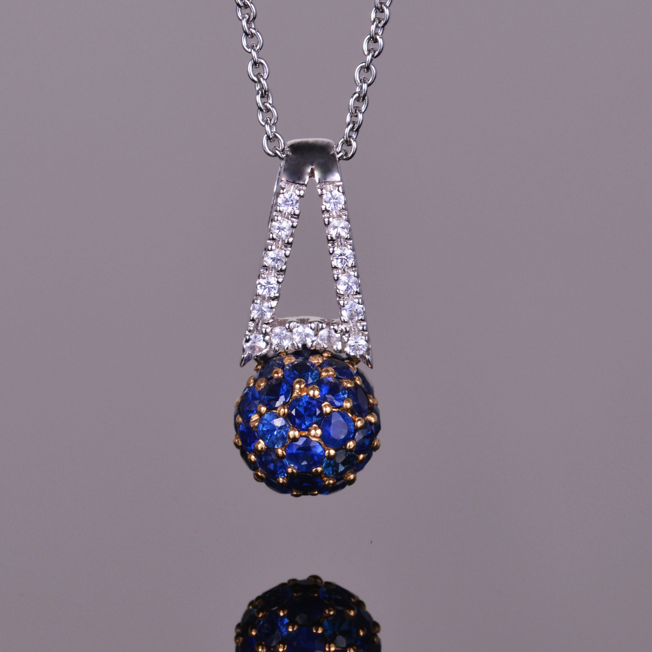 Blue Sapphire Sphere Pendant – Louis XV Jewelers